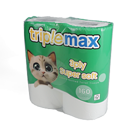 40 x Triple Max Luxury Toilet Roll 3Ply White - Next Day Delivery